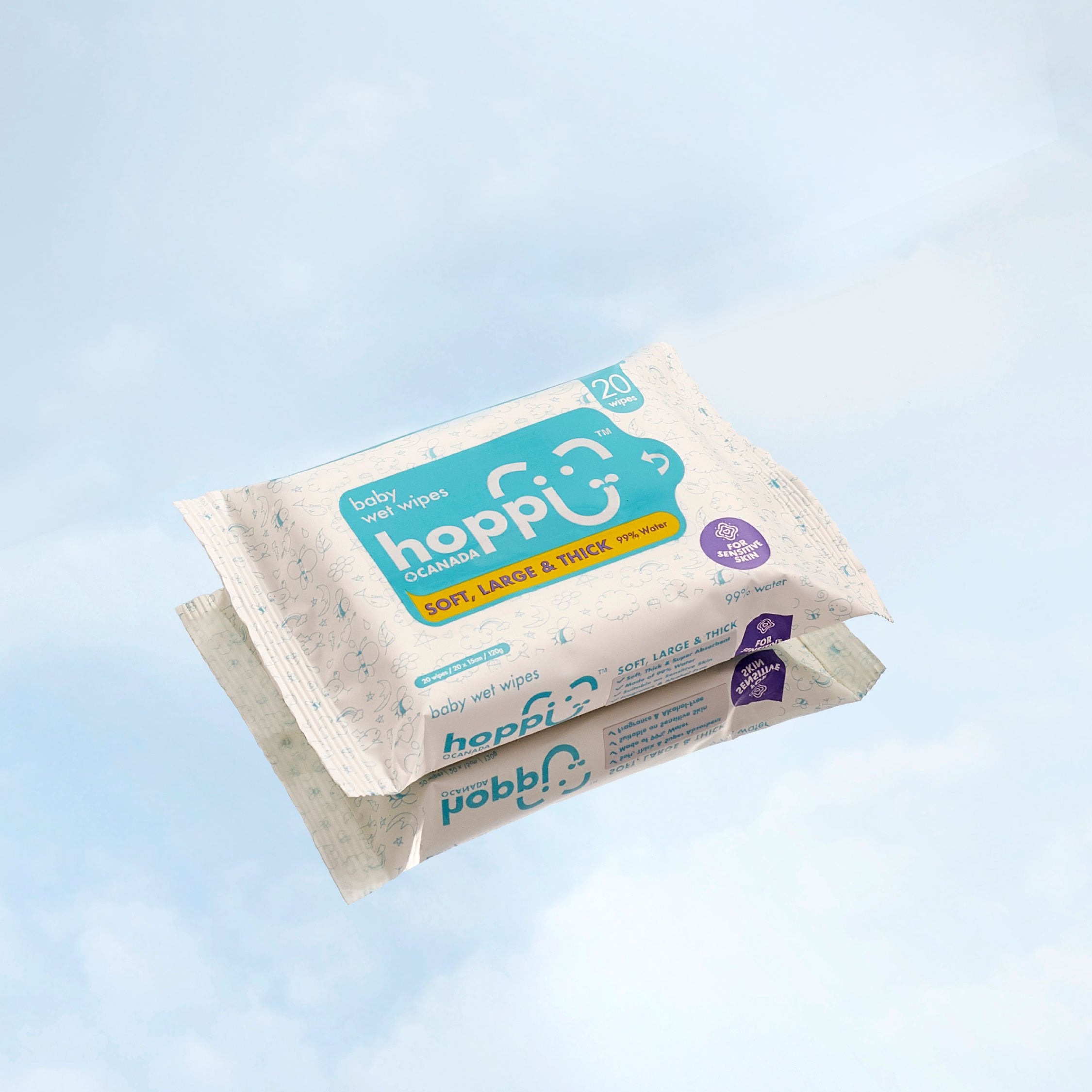 Baby Wet Wipes (20 Wipes x 5) – Hoppi Pte Ltd